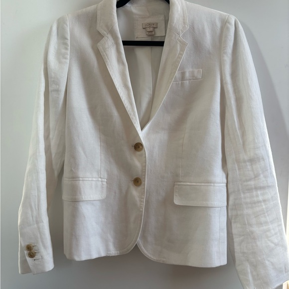 J. Crew | Jackets & Coats | J Crew Cream Linen Blazer | Poshmark
